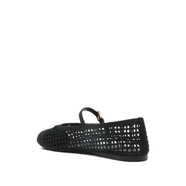 Prada Crochet Ballet Flats - Black