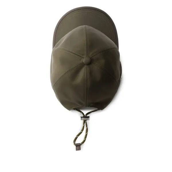 Prada Baseball Cap With Enamelled Triangle Logo - Green