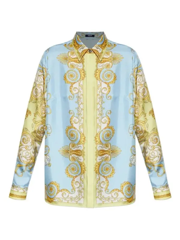 Versace Barocco Foulard Print Silk Shirt - Multicolor