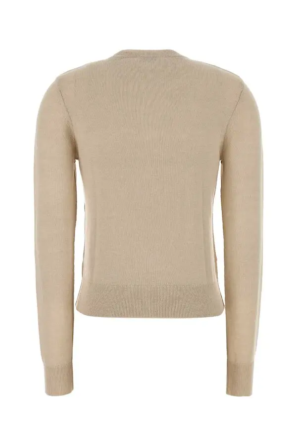 Burberry Beige Cotton And Wool Cardigan - Brown