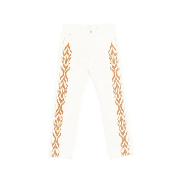 Isabel Marant Étoile Straight Leg Embroidered Jeans - Cream