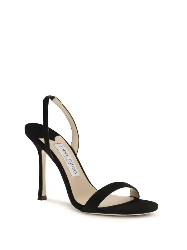 JIMMY CHOO Suede Stiletto Sandals - Black