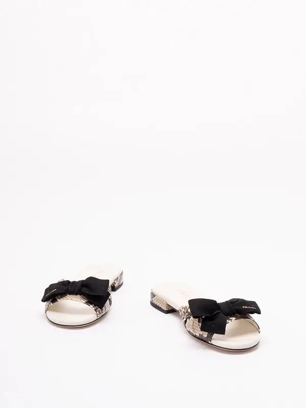 Prada Ayers Slides With Bow Detail