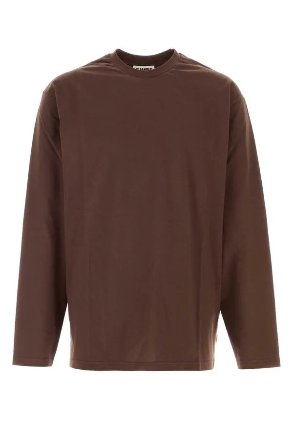 JIL SANDER Chocolate Cotton T-shirt - Brown