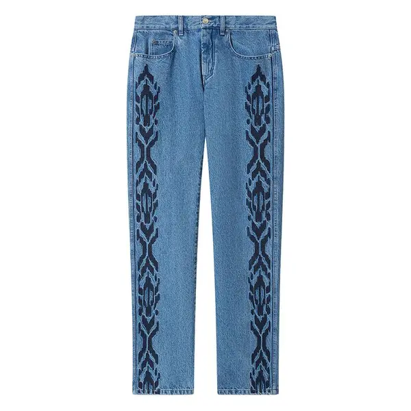 Isabel Marant Étoile Embroidered Regular & Straight-leg Jeans - Blue