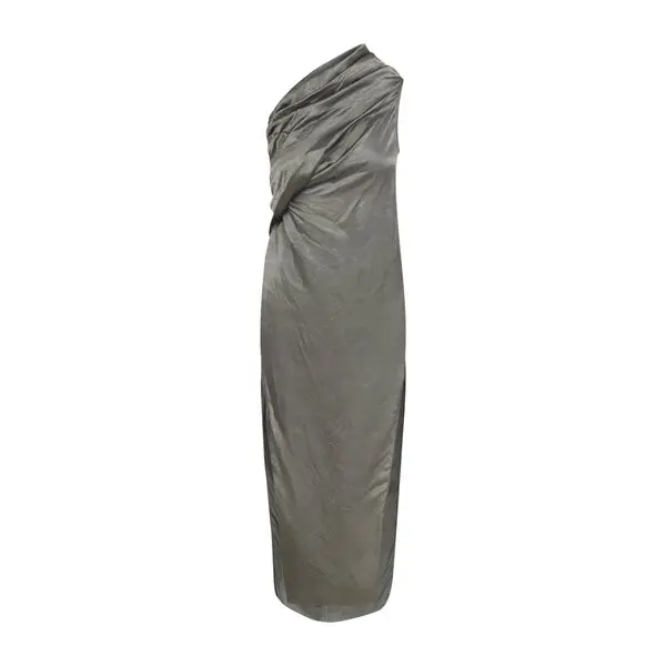 Rick Owens Dark Dust Cupro Tailored Firbanks Dress - Brown