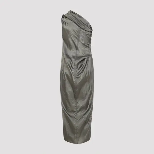 Rick Owens Dark Dust Cupro Tailored Firbanks Dress