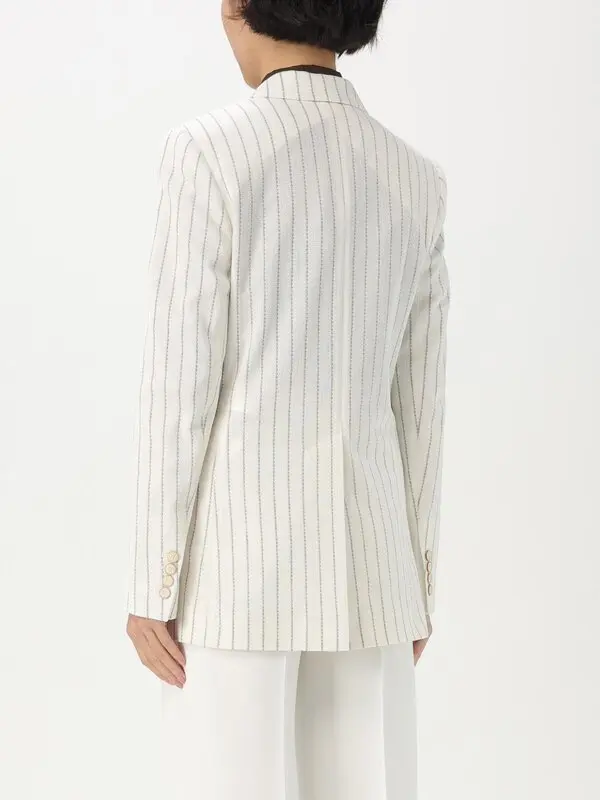 Max Mara Striped Tailored Blazer - White