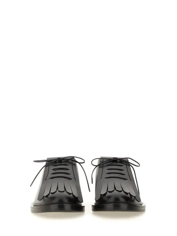 Max Mara Leather Derby Shoes With Fringe Detail