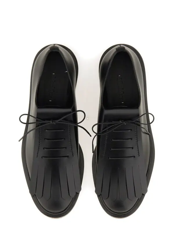 Max Mara Leather Derby Shoes With Fringe Detail