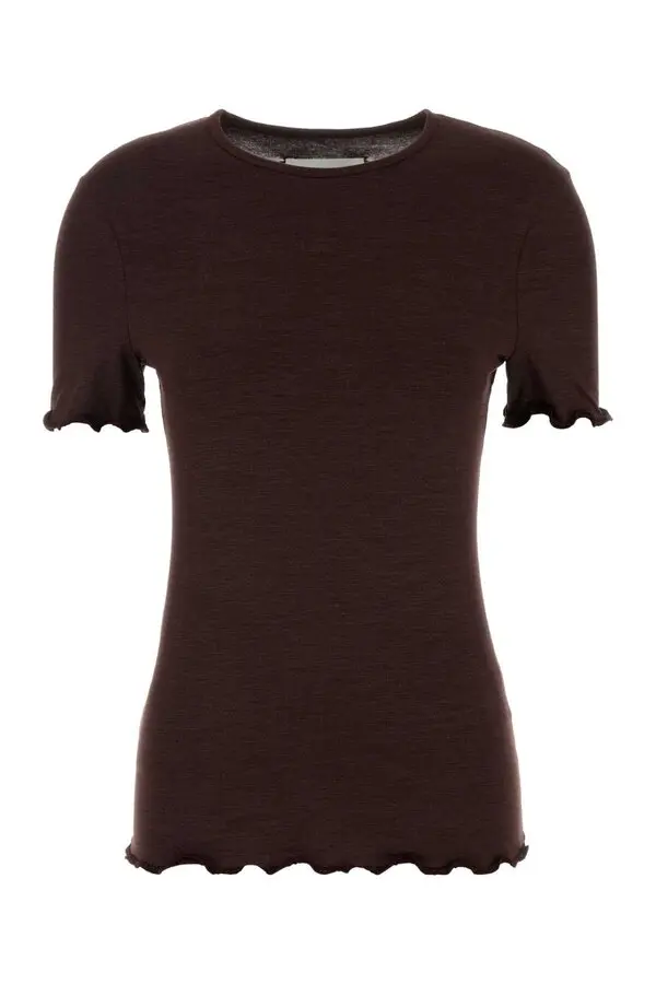 JIL SANDER Stretch Silk Blend T-shirt - Purple