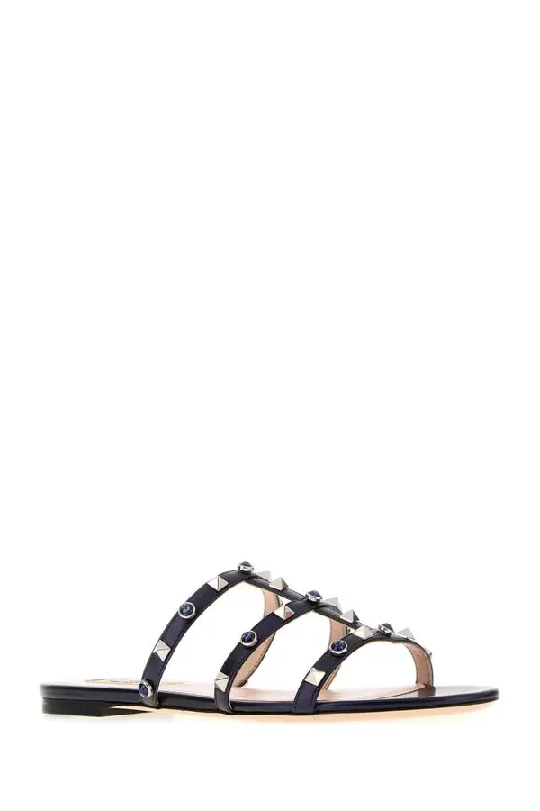 Valentino Garavani Rockstud Leather Flat Sandals