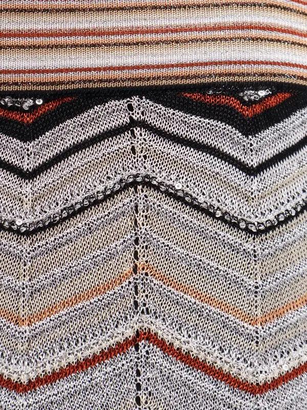 Missoni Viscose Trousers With Laminated Chevron Pattern - Multicolor