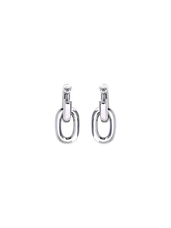 Rabanne Double Xl Link Earrings - Silver
