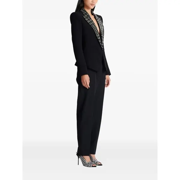 Balmain Embroidered Lapel Six-button Blazer