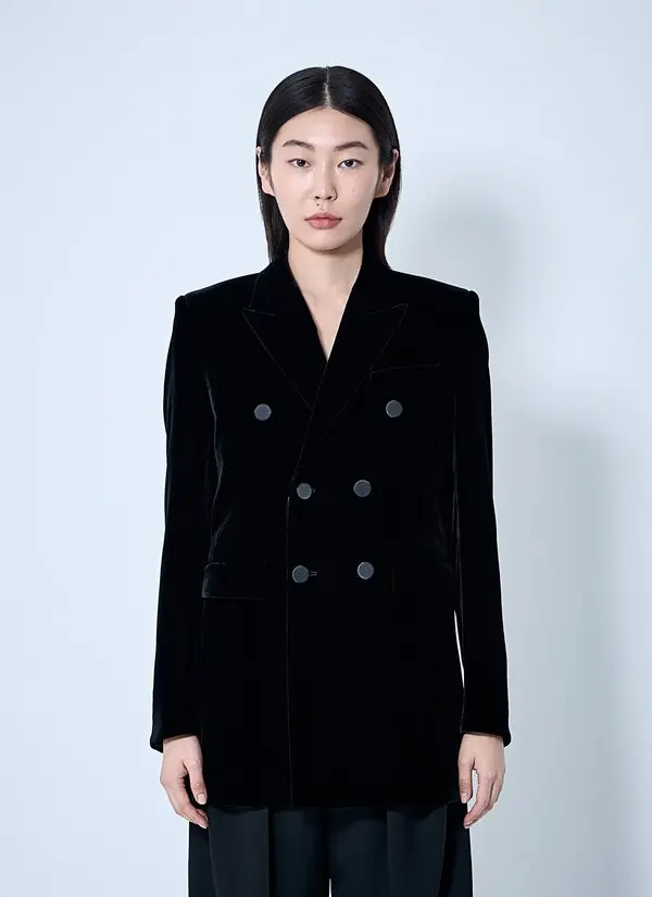 Saint Laurent Double-breasted Velvet Blazer