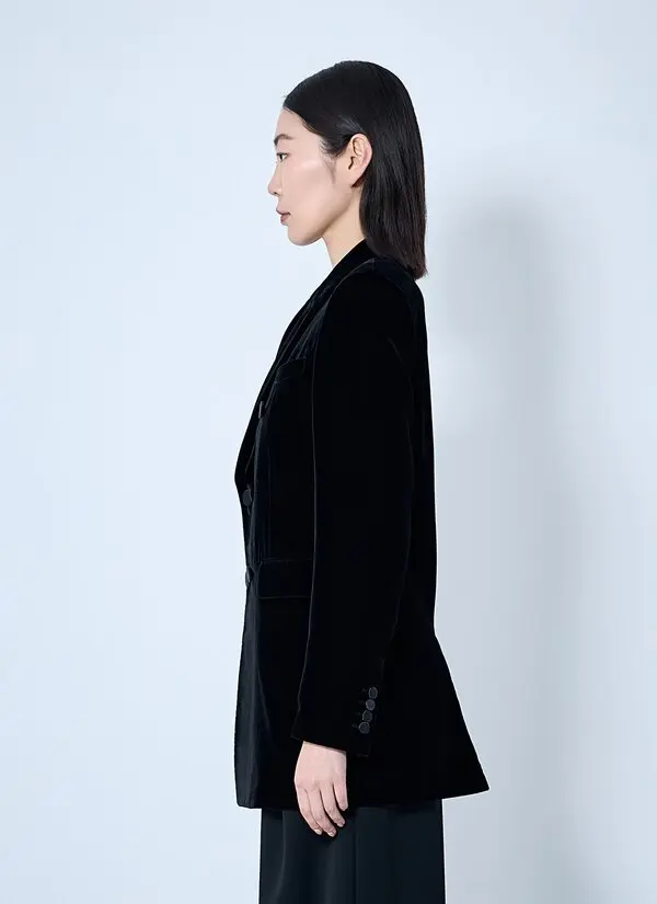 Saint Laurent Double-breasted Velvet Blazer
