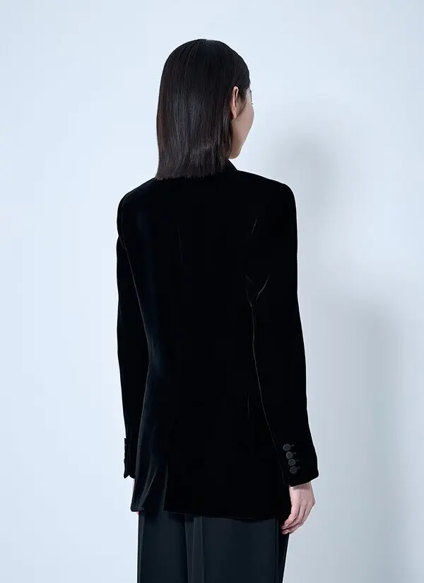 Saint Laurent Double-breasted Velvet Blazer
