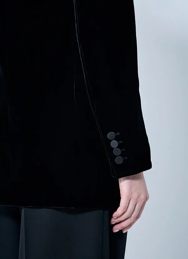 Saint Laurent Double-breasted Velvet Blazer