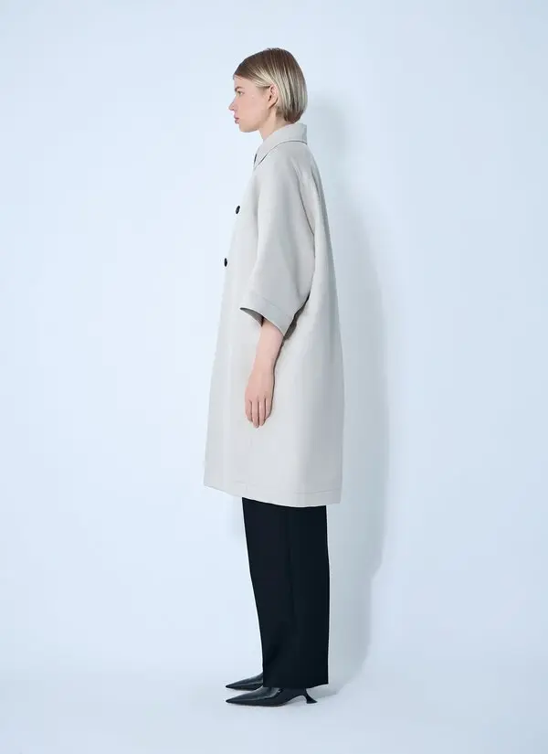 Bottega Veneta Classic Collar Coat In Silk-and-cotton Blend