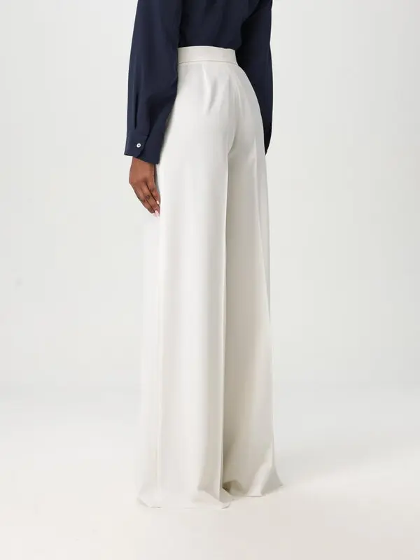 Max Mara Wide Leg Wool Trousers - White