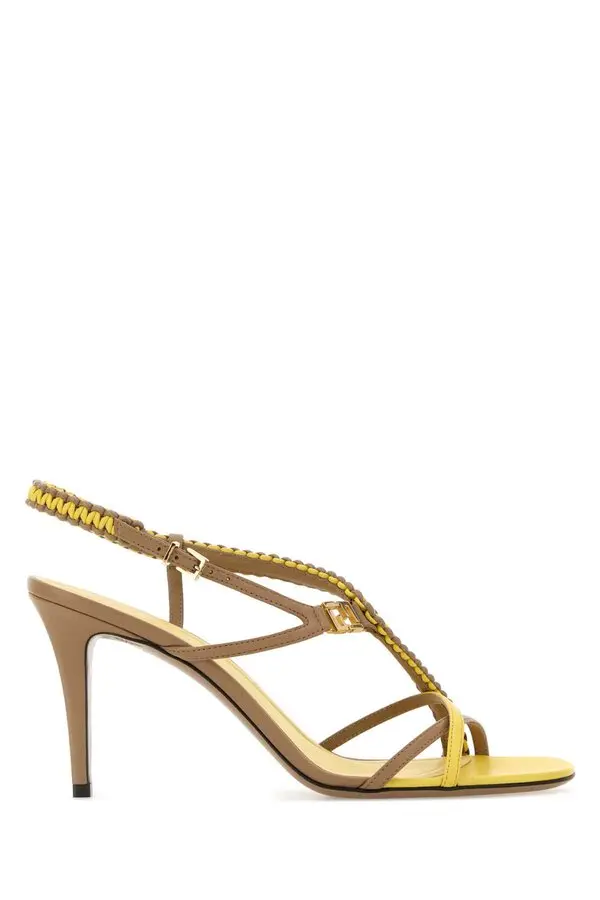 Fendi Two-tone Leather Stiletto Sandals - Multicolor
