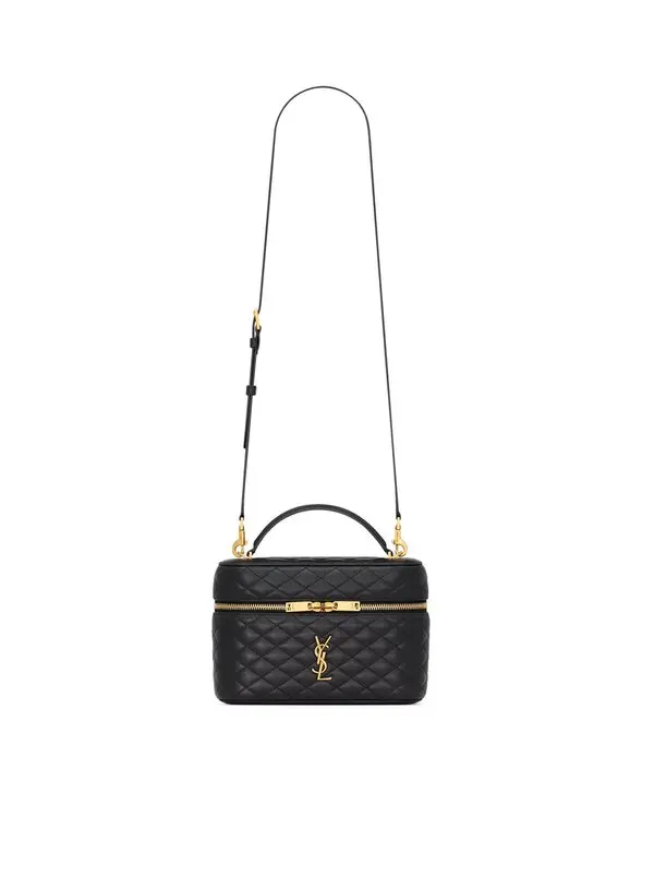 Saint Laurent Gaby Large Lambskin Vanity Bag - Black