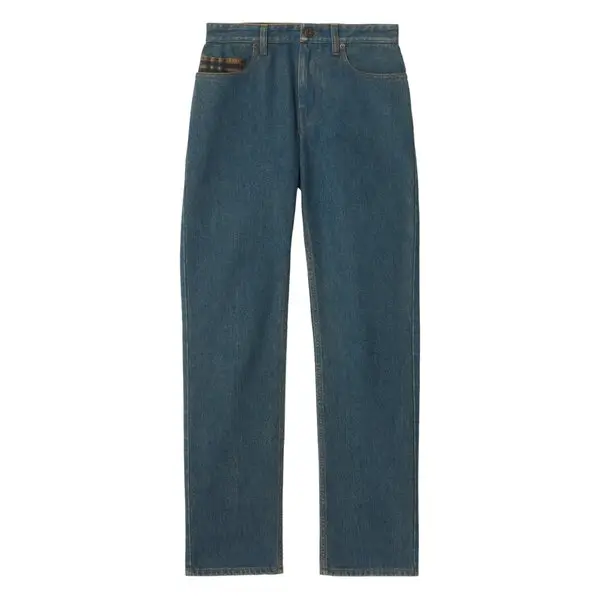 Burberry Denim Straight-leg Jeans With Check Detail