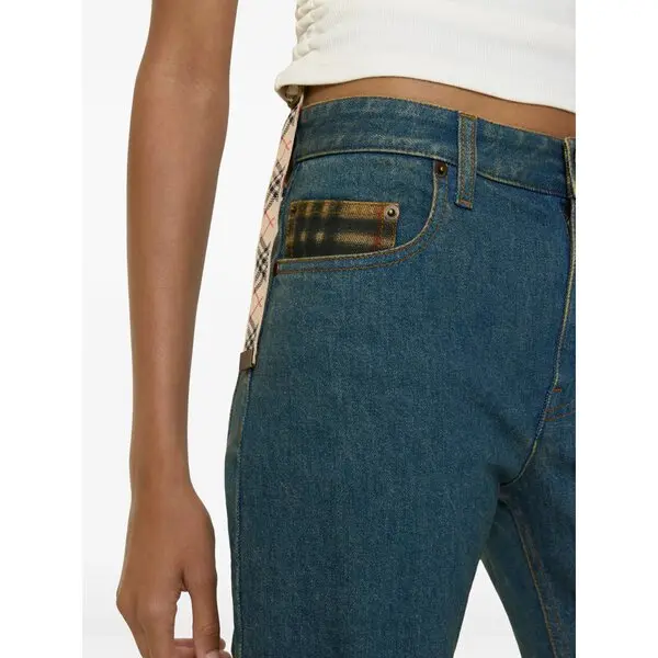 Burberry Denim Straight-leg Jeans With Check Detail