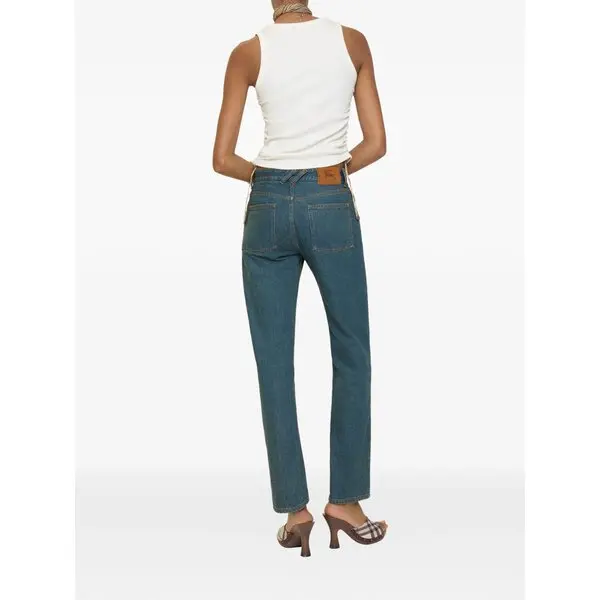 Burberry Denim Straight-leg Jeans With Check Detail