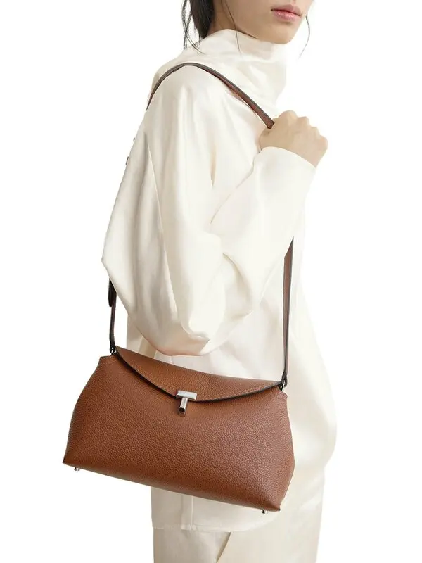 TOTEME T-lock Hammered Leather Clutch - Multicolor