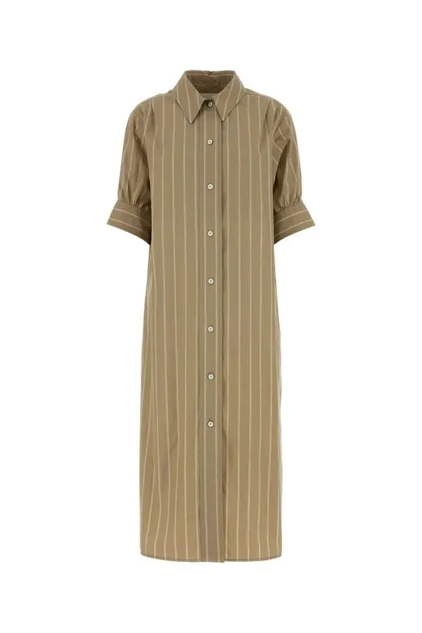 JIL SANDER Embroidered Poplin Shirt Dress