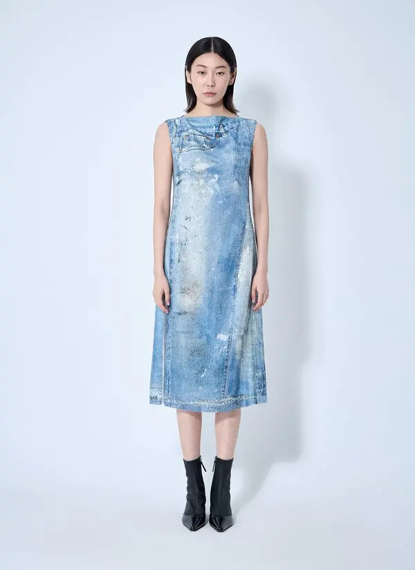 Acne Studios Sleeveless Sequin Midi Dress - Blue