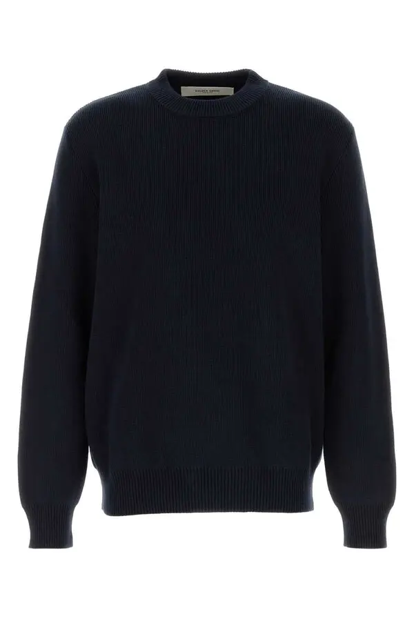 GOLDEN GOOSE Dark Stretch Cotton Blend Crew Neck Sweater