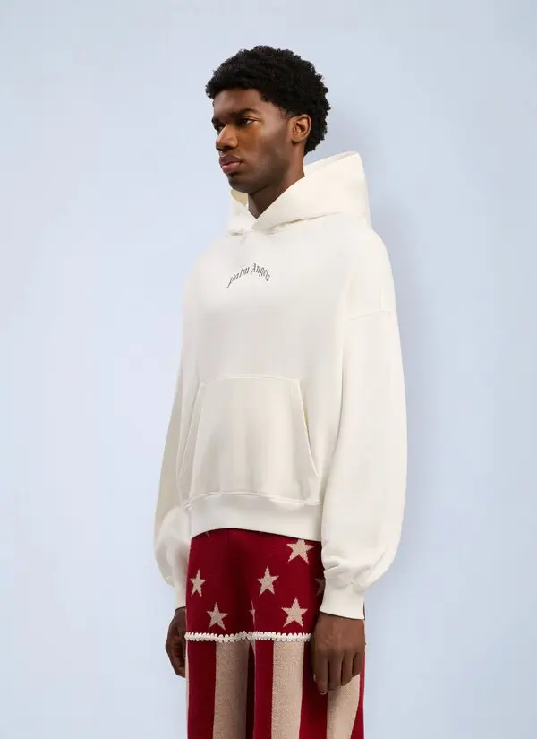 Palm Angels Curved Logo Relaxed Fit Hoodie