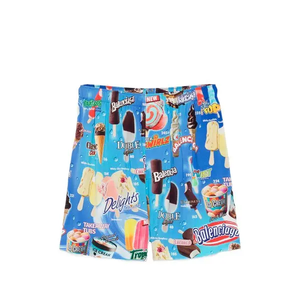 Balenciaga All-over Print Bermuda Shorts - Blue