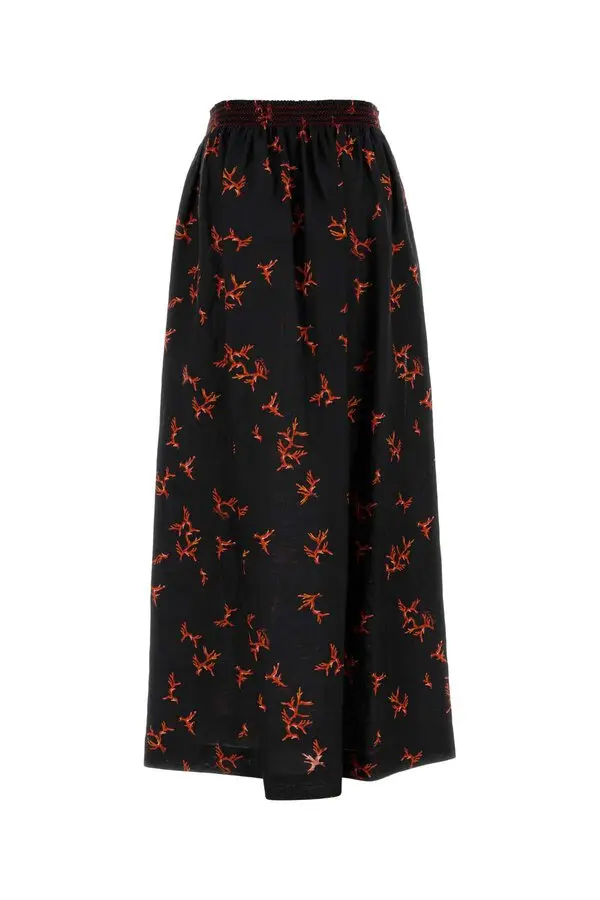 Fendi Printed Linen Skirt