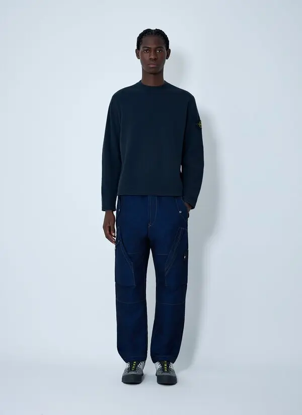 Stone Island Crewneck Fine Knit Jumper - Blue
