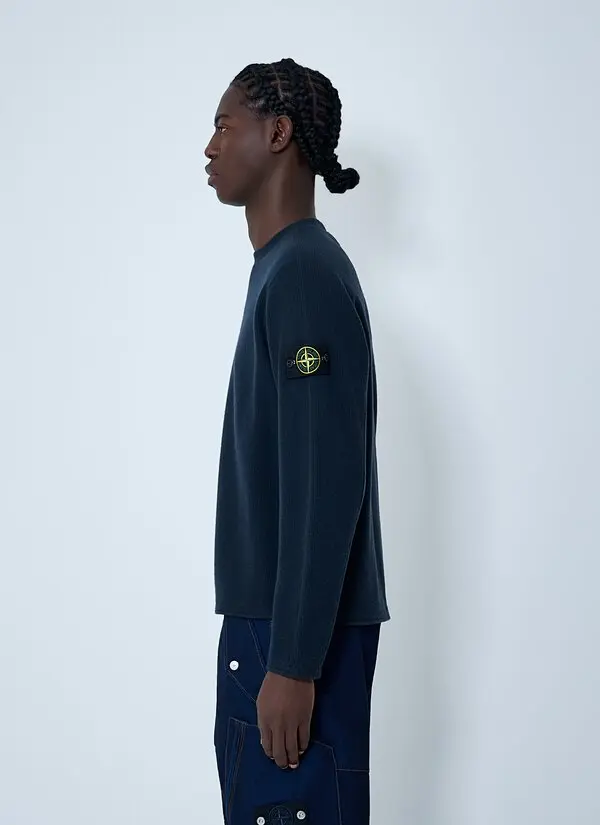 Stone Island Crewneck Fine Knit Jumper - Blue
