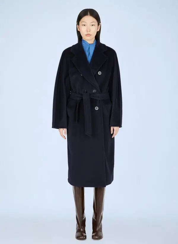 Max Mara Madame 101801 Icon Coat In Wool And Cashmere Blend - Blue