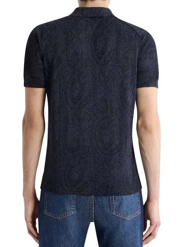 Etro Cotton Blend Polo Shirt With Floral Paisley Pattern - Multicolor