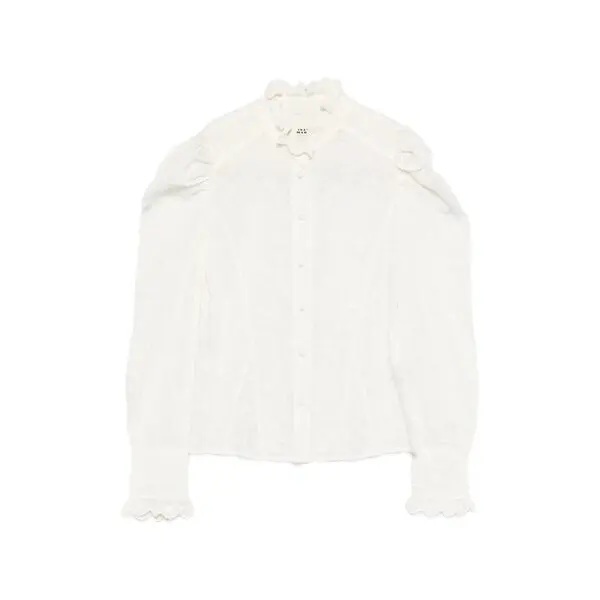Isabel Marant Étoile Textured Ruffled Collar Shirt - White