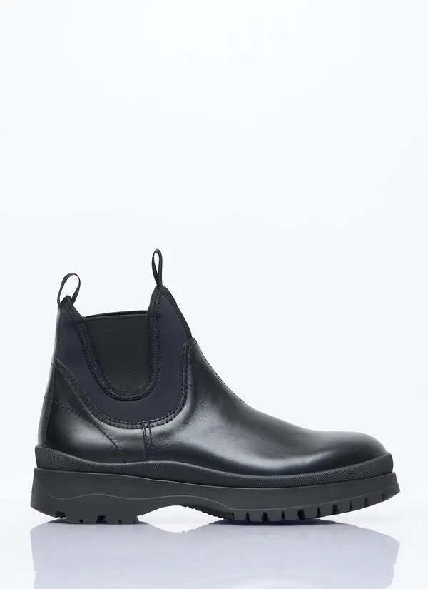 Prada Blixxen Leather Chelsea Boots - Black