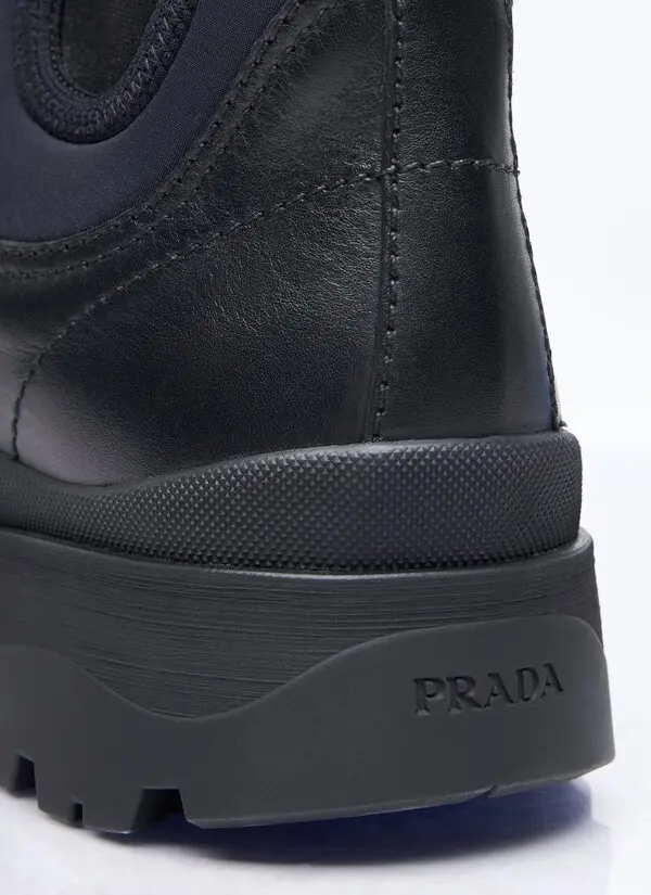 Prada Blixxen Leather Chelsea Boots - Black