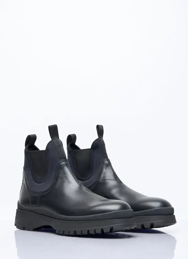 Prada Blixxen Leather Chelsea Boots - Black