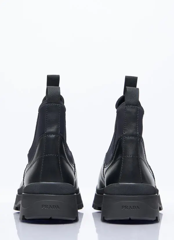 Prada Blixxen Leather Chelsea Boots - Black