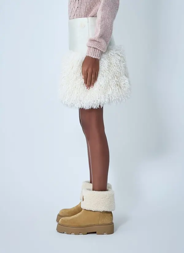 Moncler Eco Nylon Mini Skirt With Fluffy Hem - White