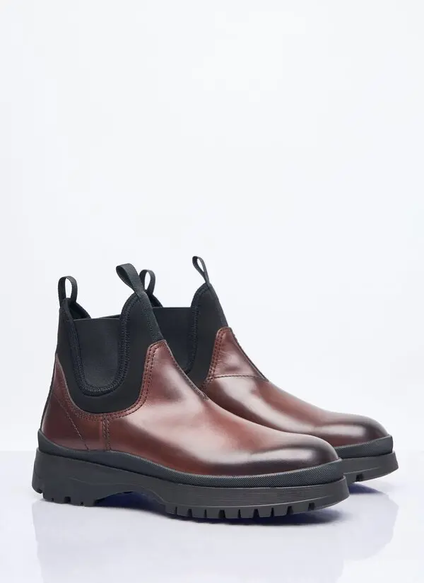 Prada Blixxen Leather Boots - Brown