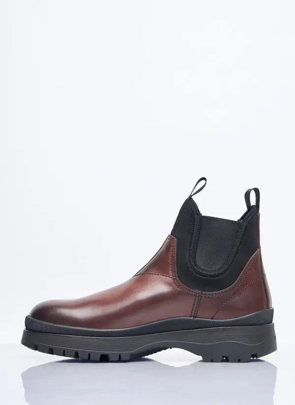 Prada Blixxen Leather Boots - Brown