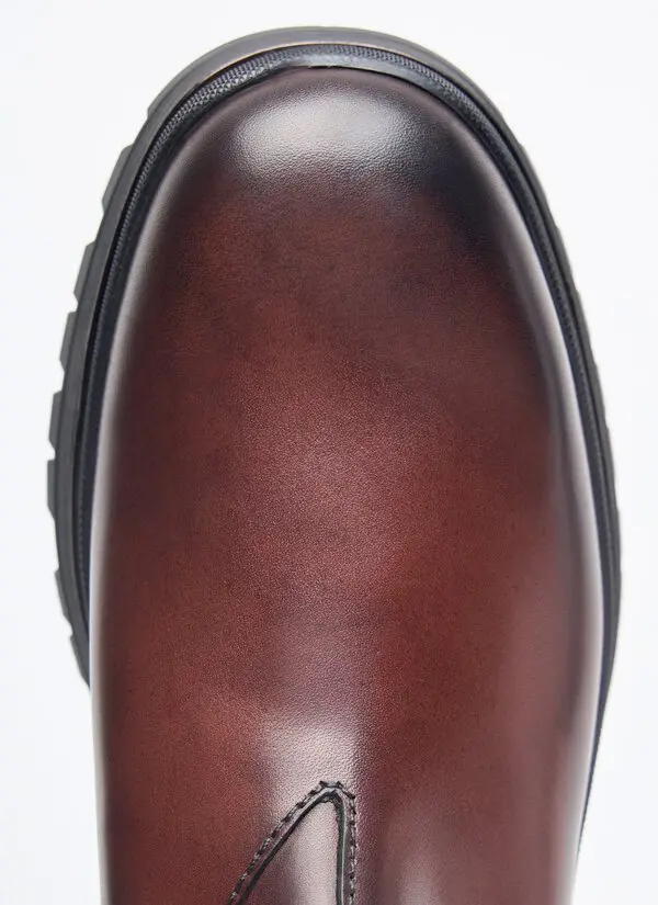 Prada Blixxen Leather Boots - Brown